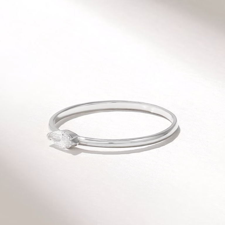 18K Solid Gold Marquise Natural Diamond Engagement Ring - The Karat ...